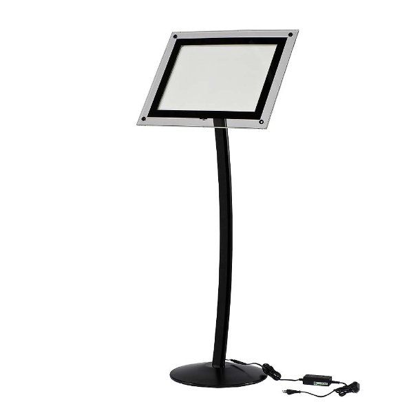 11×17 Curved LED Floor Sign Stand & Menu Stand Black – Displays Outlet ...