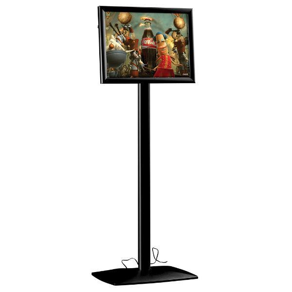 Pedestal Sign Holder Stand Flexible Head Fixed Height LED Iluminated ...