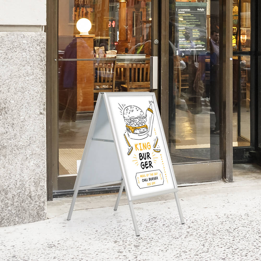 22″w x 28″h Write On A Frame Board Sidewalk Sign Silver Frame ...