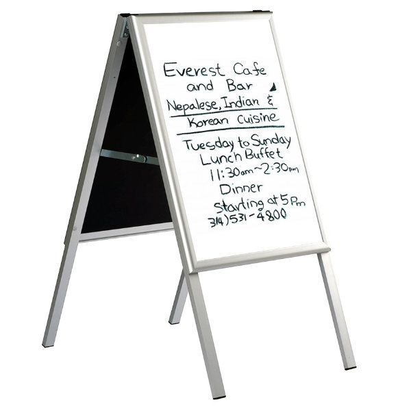 22″w x 28″h Write On A Frame Board Sidewalk Sign Silver Frame ...
