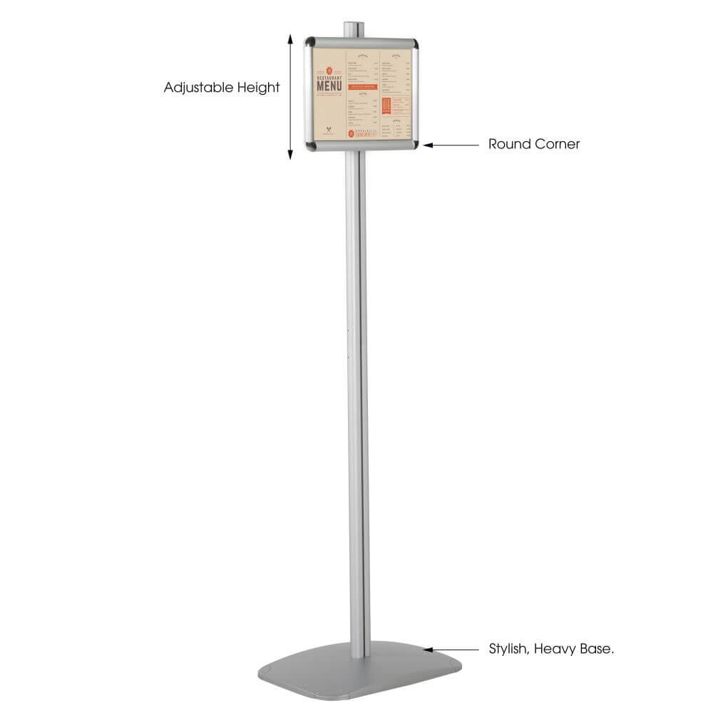 8.5×11 Adjustable Floor Menu Stand & Floor Sign Stand – Displays Outlet ...
