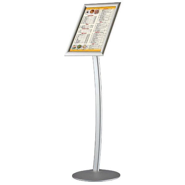 Pedestal Sign Holder Restaurant Menu Board Floor Standing 8.5×11 Silver ...