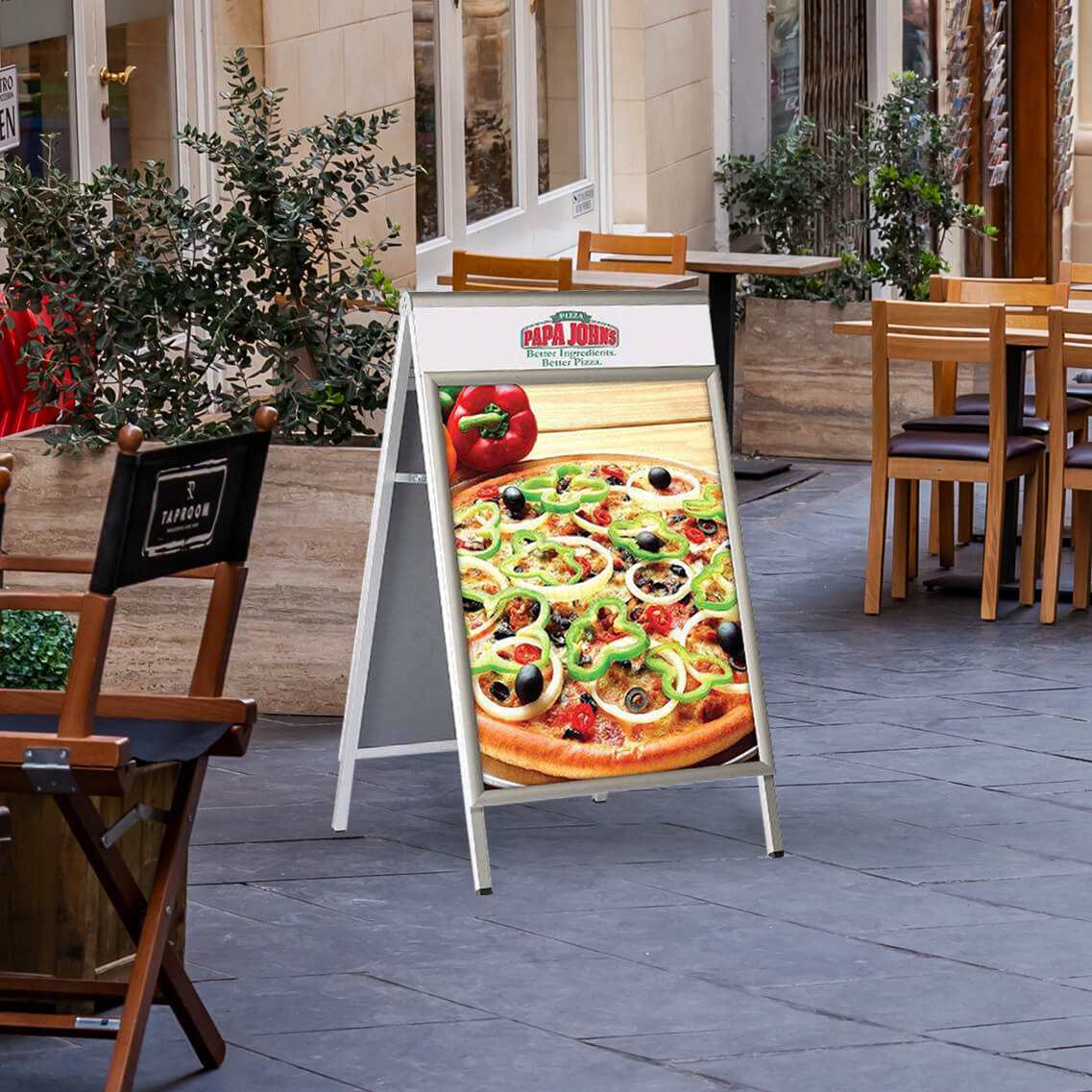 22″w x 28″h A Frame Board Premium Silver Changeable Header – Displays ...