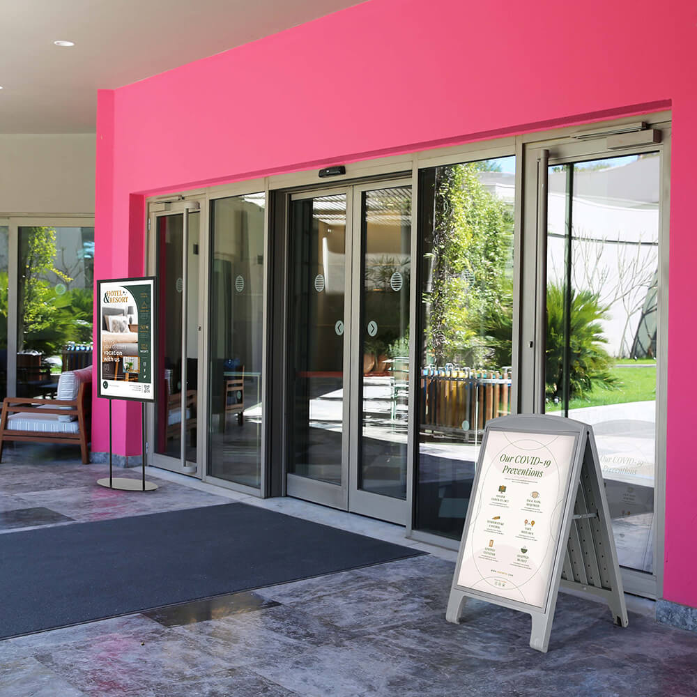 24″w x 36″h Oval Poster Display Stand – Black Double Sided – Displays ...