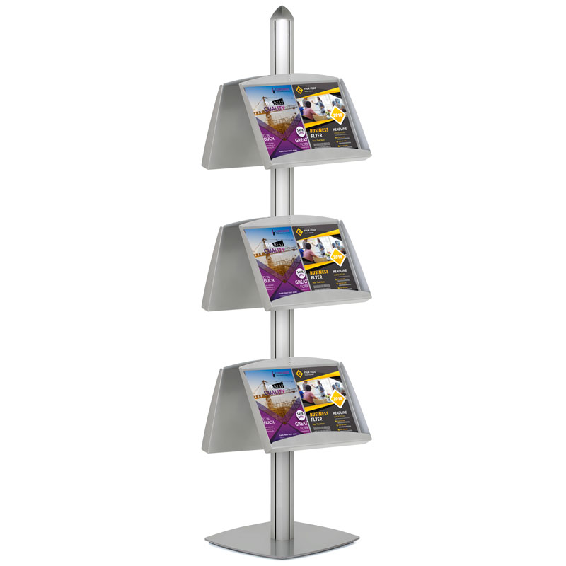 Free Standing Displays with 6 Shelves Double Sided Silver 4 Channel ...