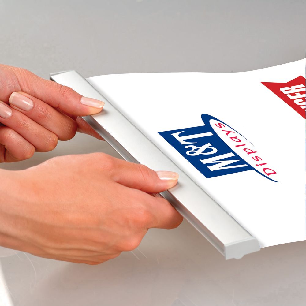 24″ New Age Poster & Banner Clamp Set – 1 inch Silver Aluminum Profile ...