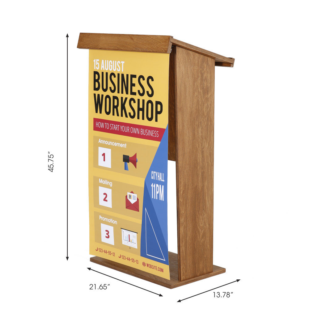 Plywood Stand Up Podium 45″ Height (Dark Wood) – Displays Outlet ...