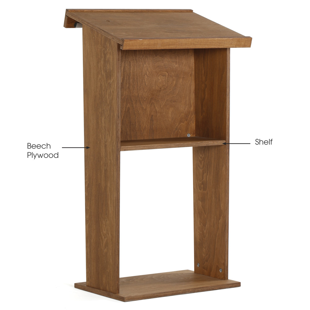 Plywood Stand Up Podium 45″ Height (Dark Wood) – Displays Outlet ...