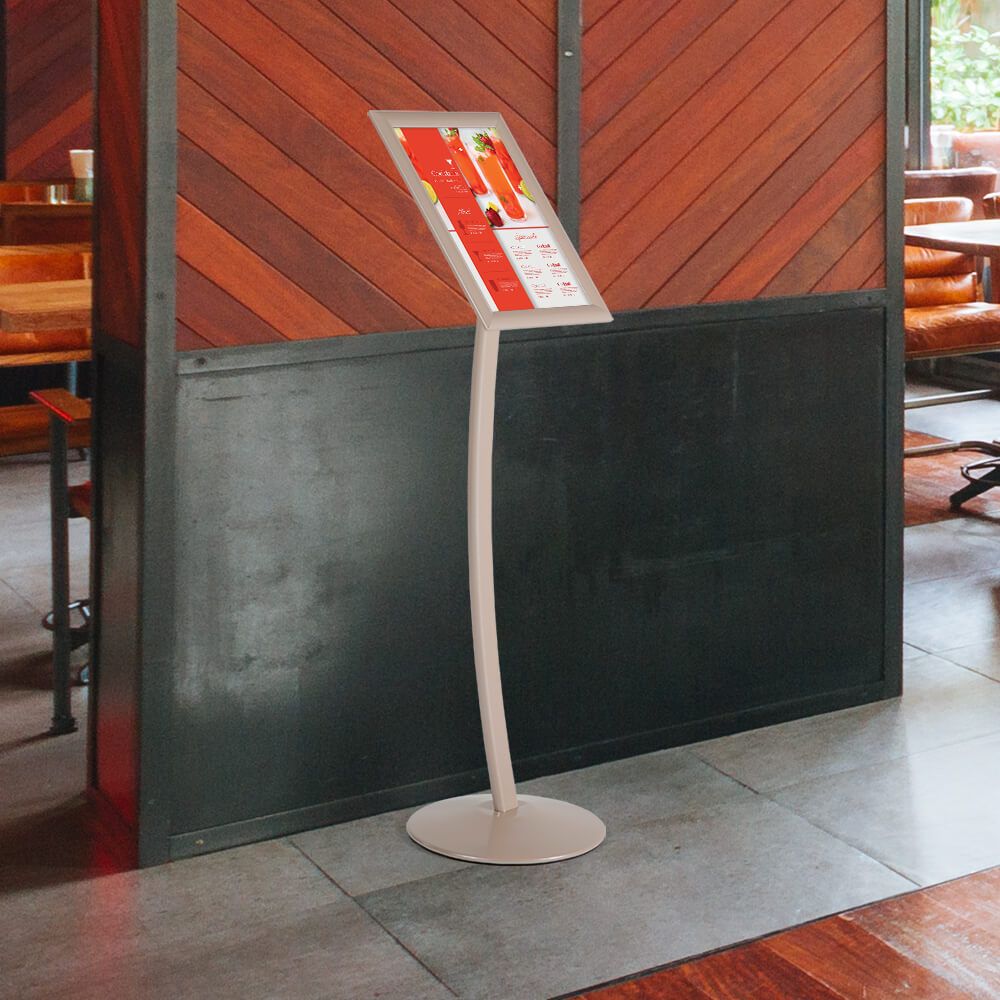 Pedestal Sign Holder Restaurant Menu Board Floor Standing 11×17 Pale ...