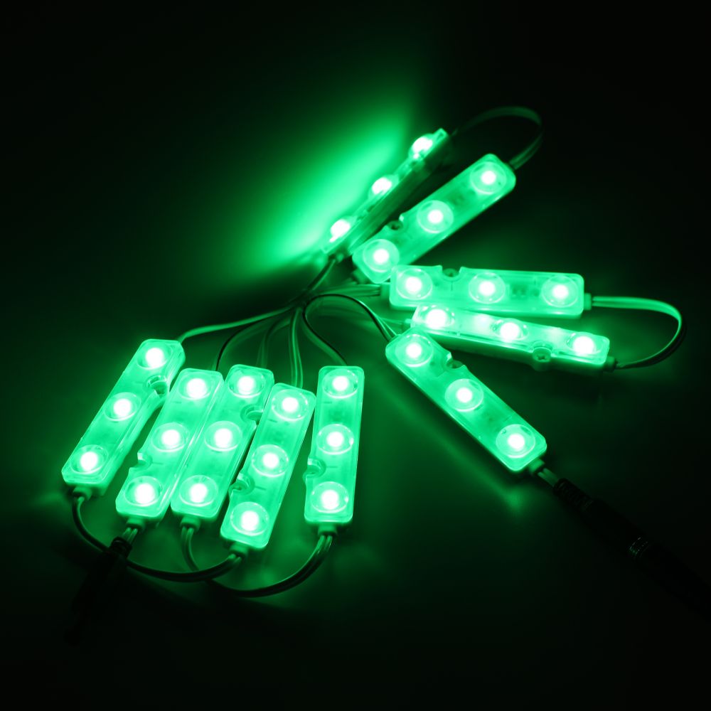 2×10 pcs 2835 3 LED Module Green 160 deg Lens Letter Sign Billboard ...