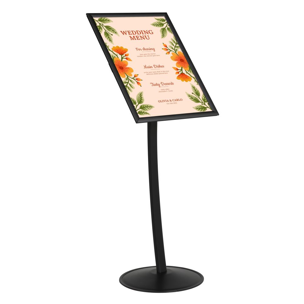 Pedestal Sign Holder Restaurant Menu Board Floor Standing 18×24 Black ...
